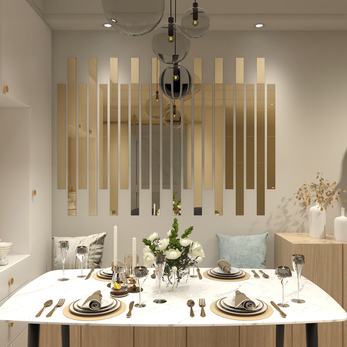 Mirror Stripe 3D Wall Decor Mirror Lines Wall Decor Modern - Etsy