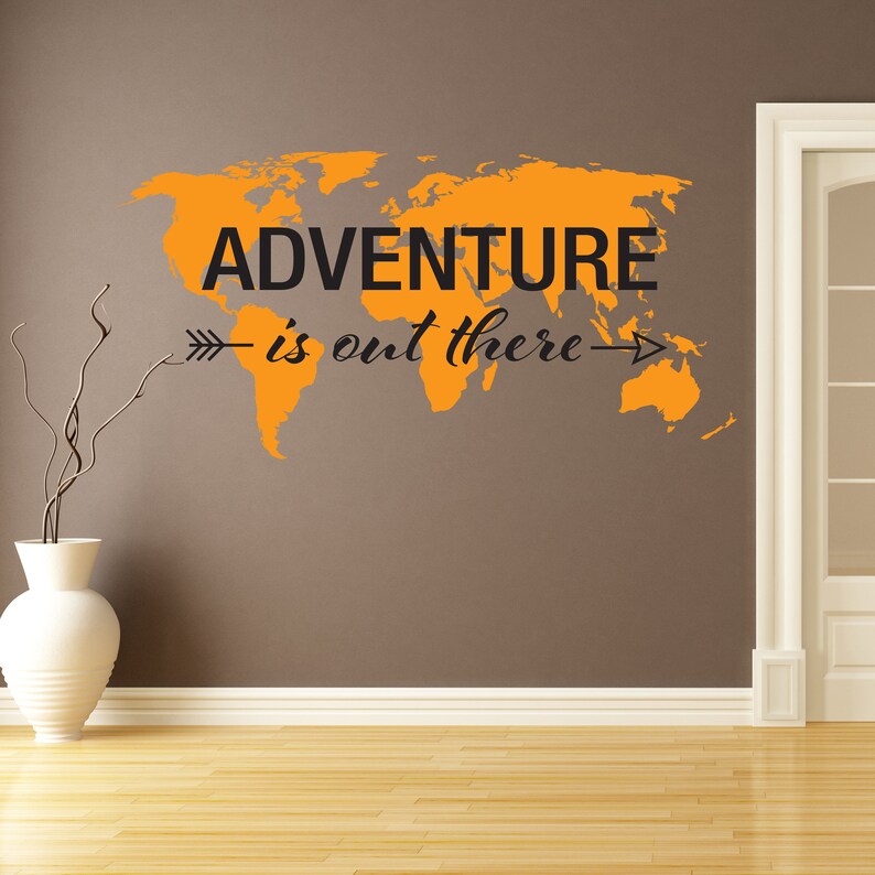 Adventure is Out There World Map Decal Large World Map - Etsy