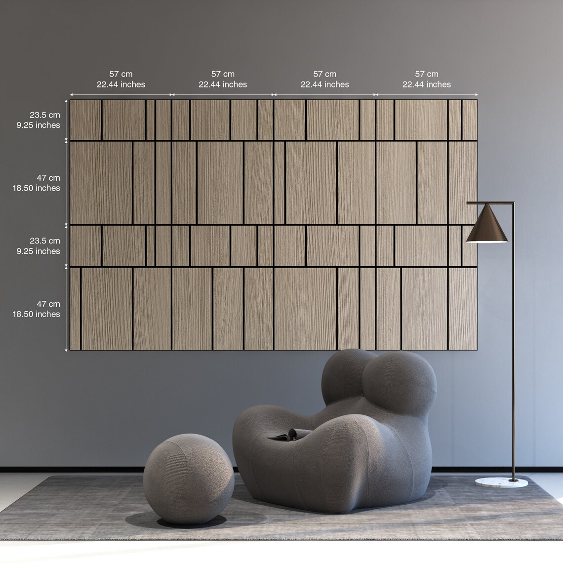 Light Wood Decorative Panels, Modular 3D Wall Panels, Living Room ...