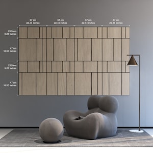 Light Wood Decorative Panels, Modular 3D Wall Panels, Living Room ...