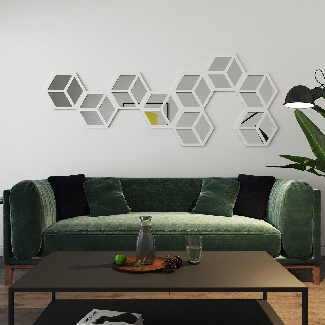 Hexagons PVC and Mirror Wall Panels 3D Wall Decor Polygon - Etsy