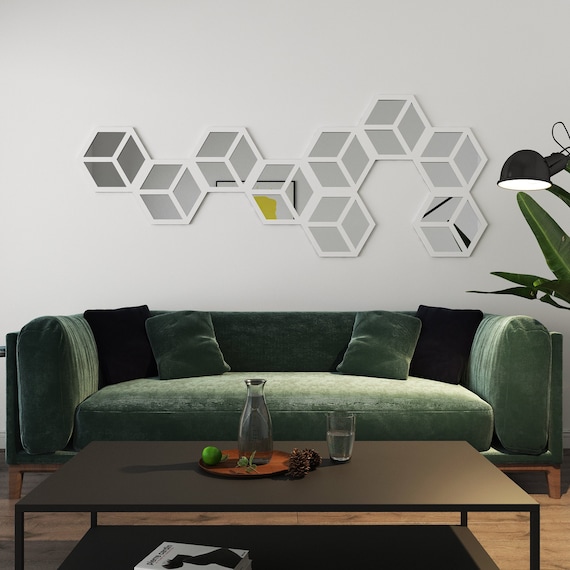 Hexagons PVC and Mirror Wall Panels 3D Wall Decor Polygon - Etsy