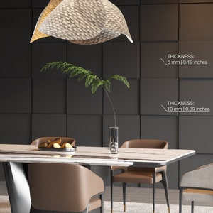 Dark Grey Modular Squares, 3D Modern Wall Panels, Large Wall Panels ...