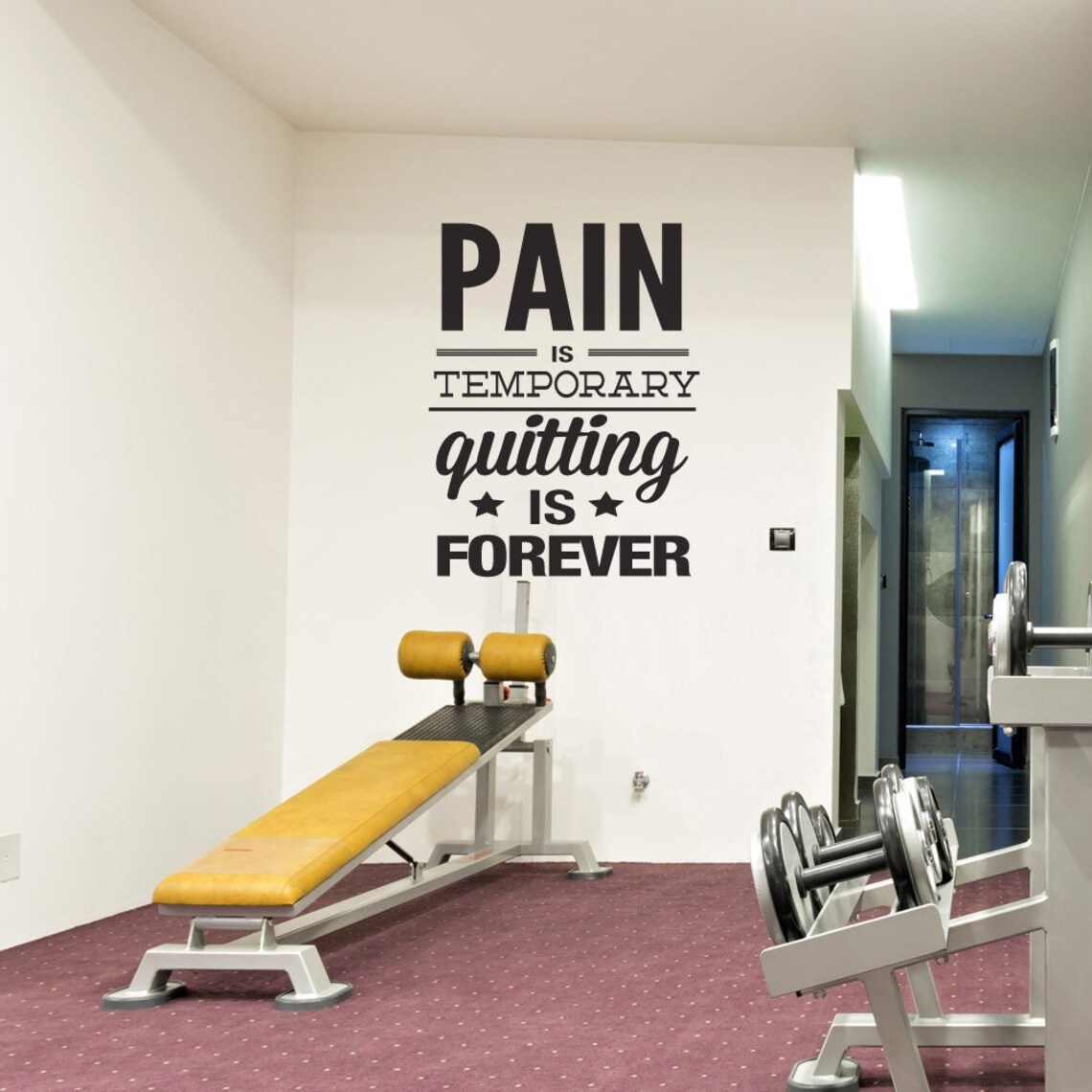 Gym Wall Decal Fitness Stickers Motivational Quote - Etsy