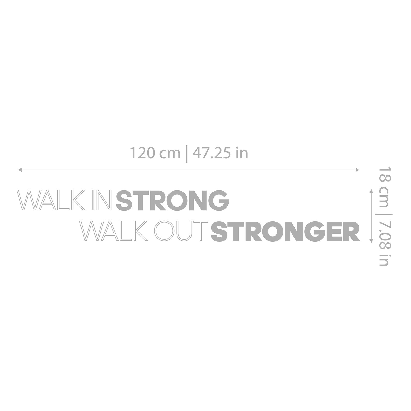 Walk in Strong, Walk Out Stronger - Gym Decal - Fitness Wall Decal ...