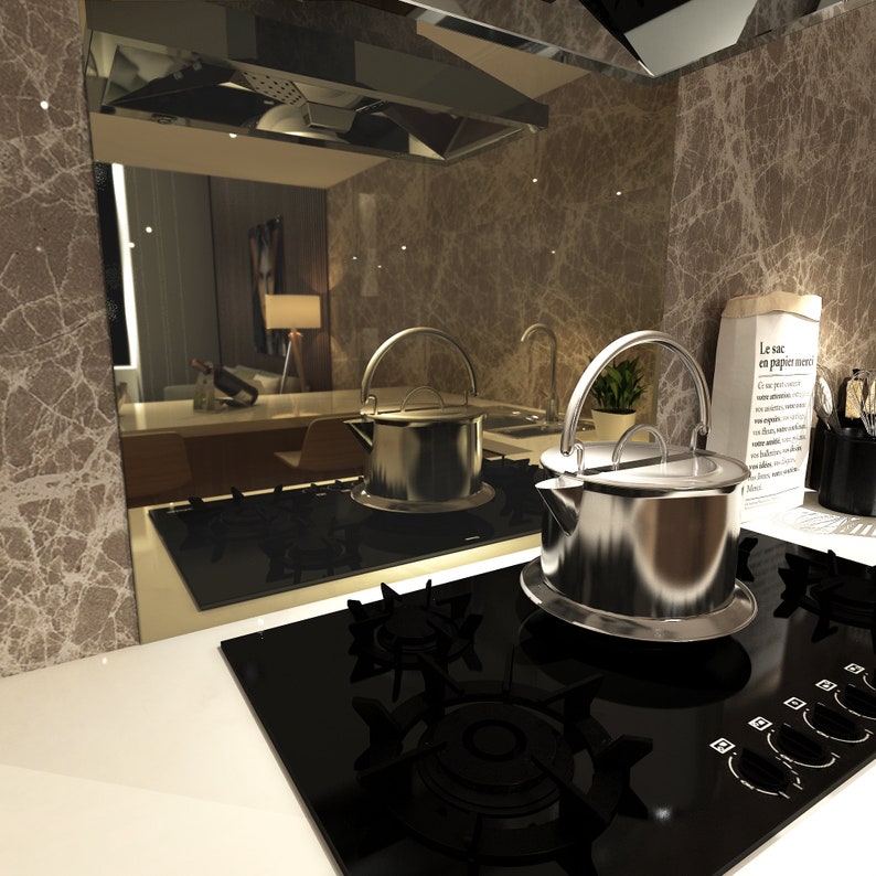 Splashback Gold Mirror Backsplash Easy Fit Kitchen Panels | Etsy