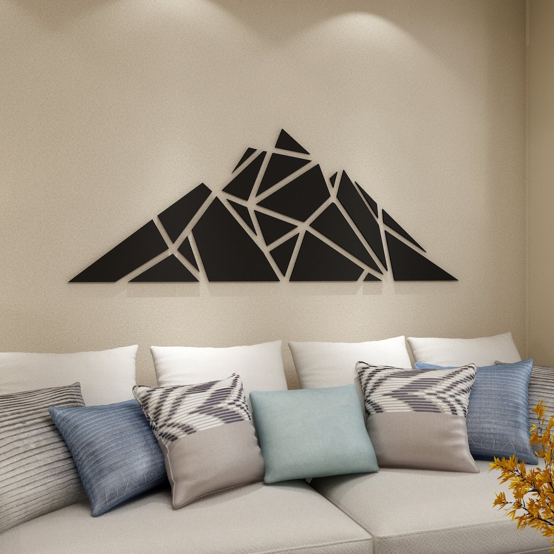 Mountains Polygonal Wall Art, Geometric Mountain Decor, Geometric ...