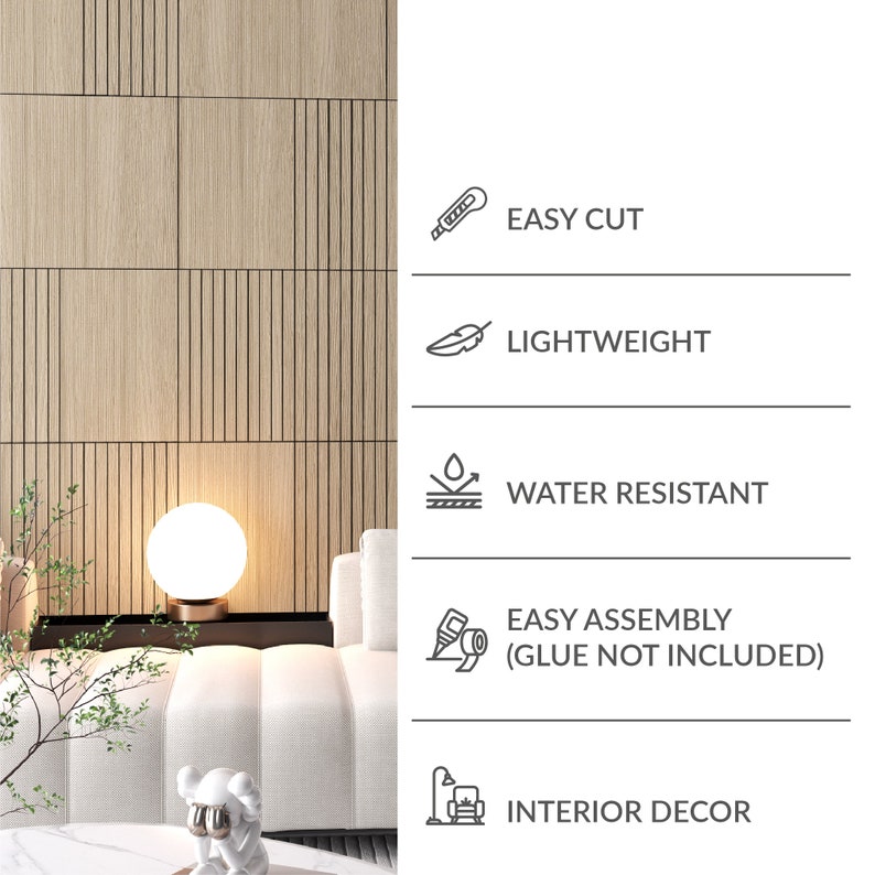 Light Wood Decorative Panels, Wainscot Paneling, Accent Wall Design ...