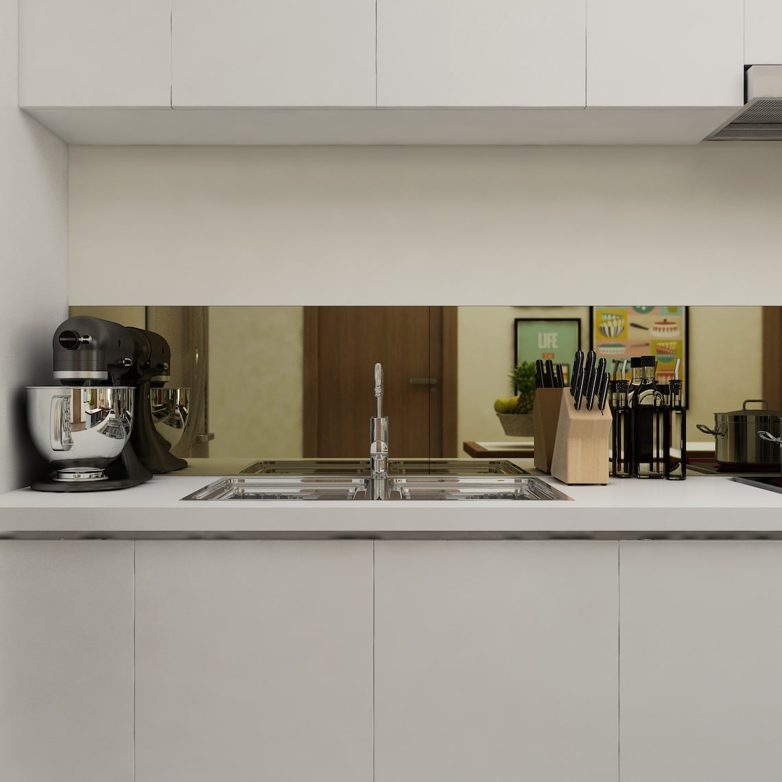 Splashback Gold Mirror Backsplash Easy Fit Kitchen Panels | Etsy