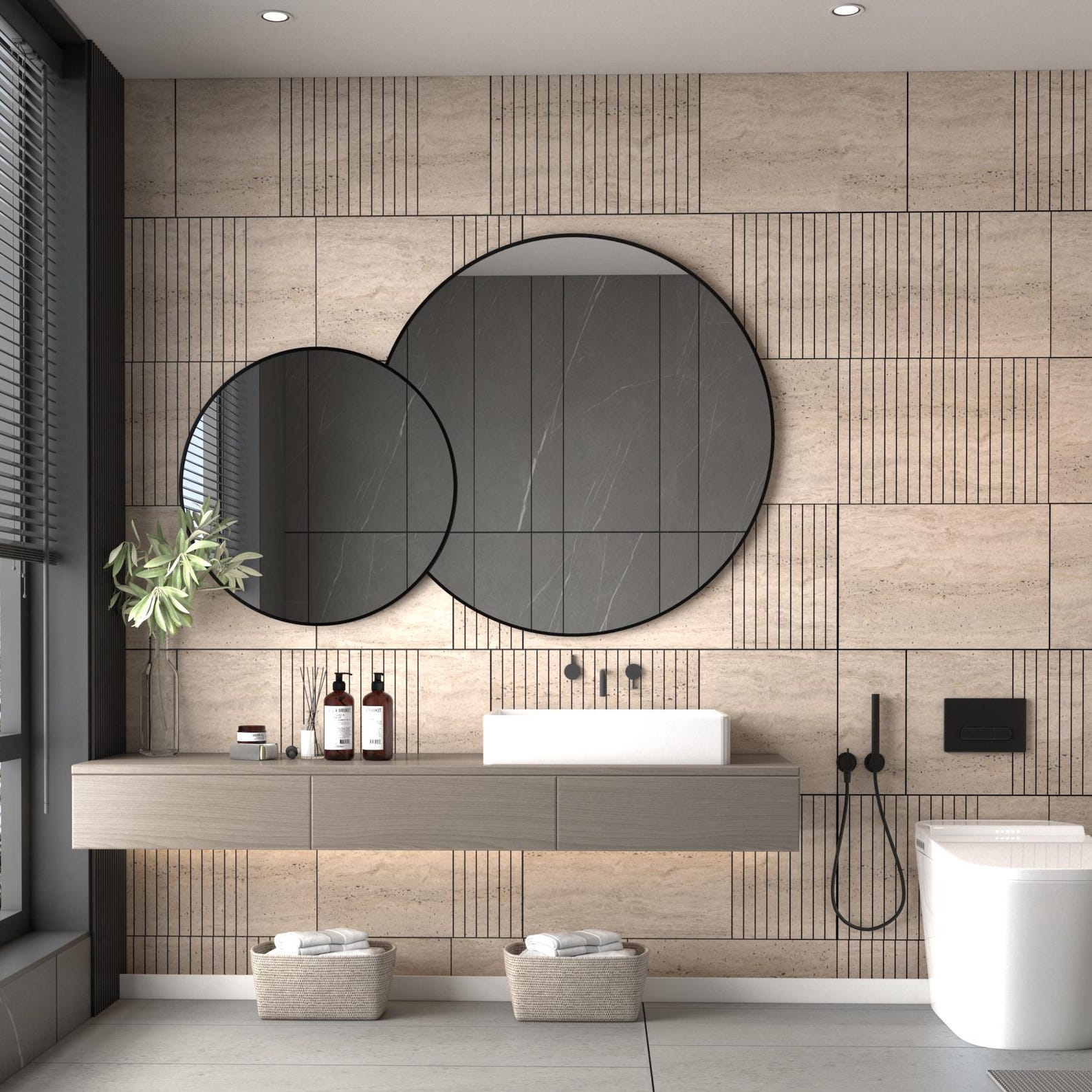 Travertine Imitation Wall Panels, Beige Marble Accent Wall, Marble Tv ...