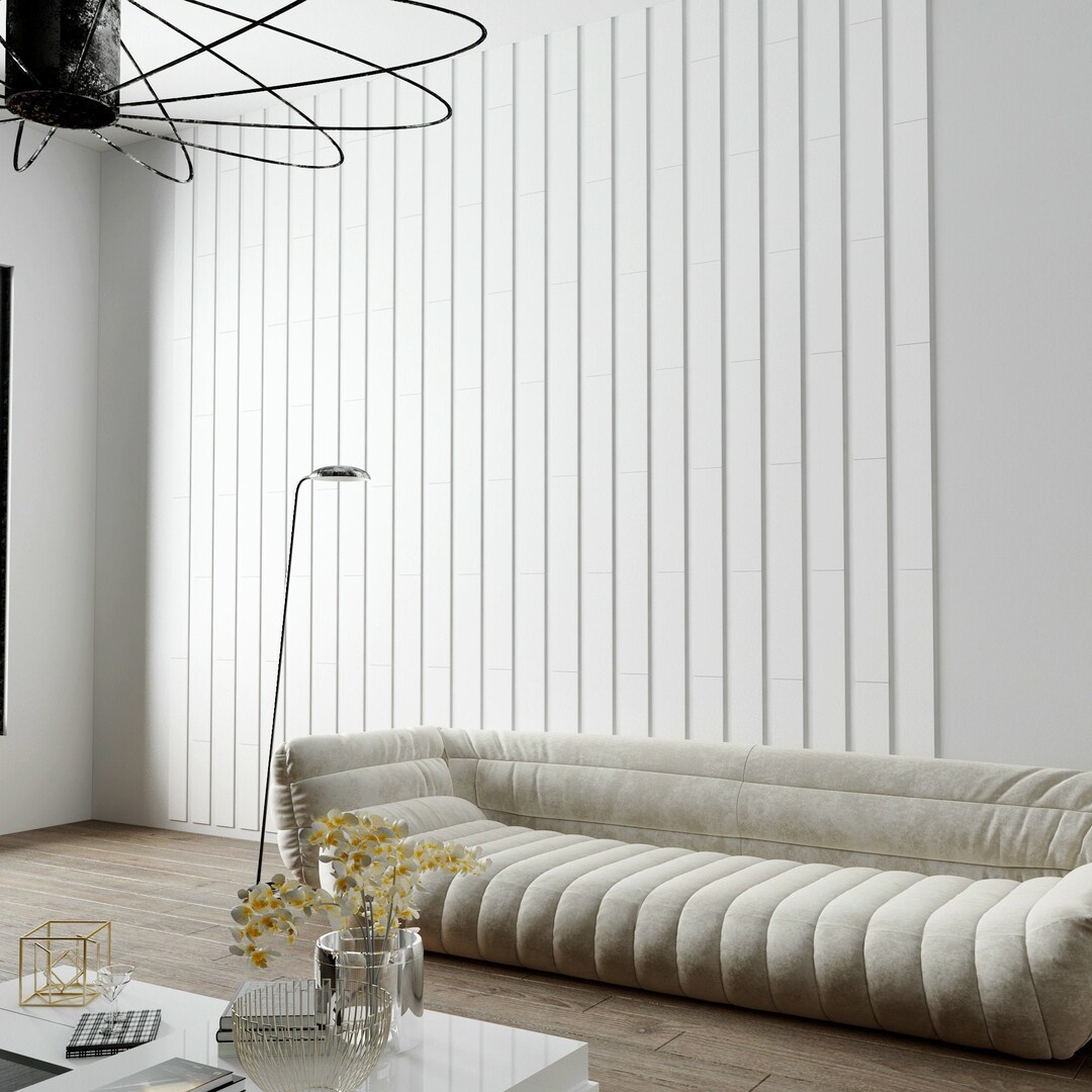 3D Stripe Wall Decor, 3D Wall Panels, Wainscot Border, Paneling for ...