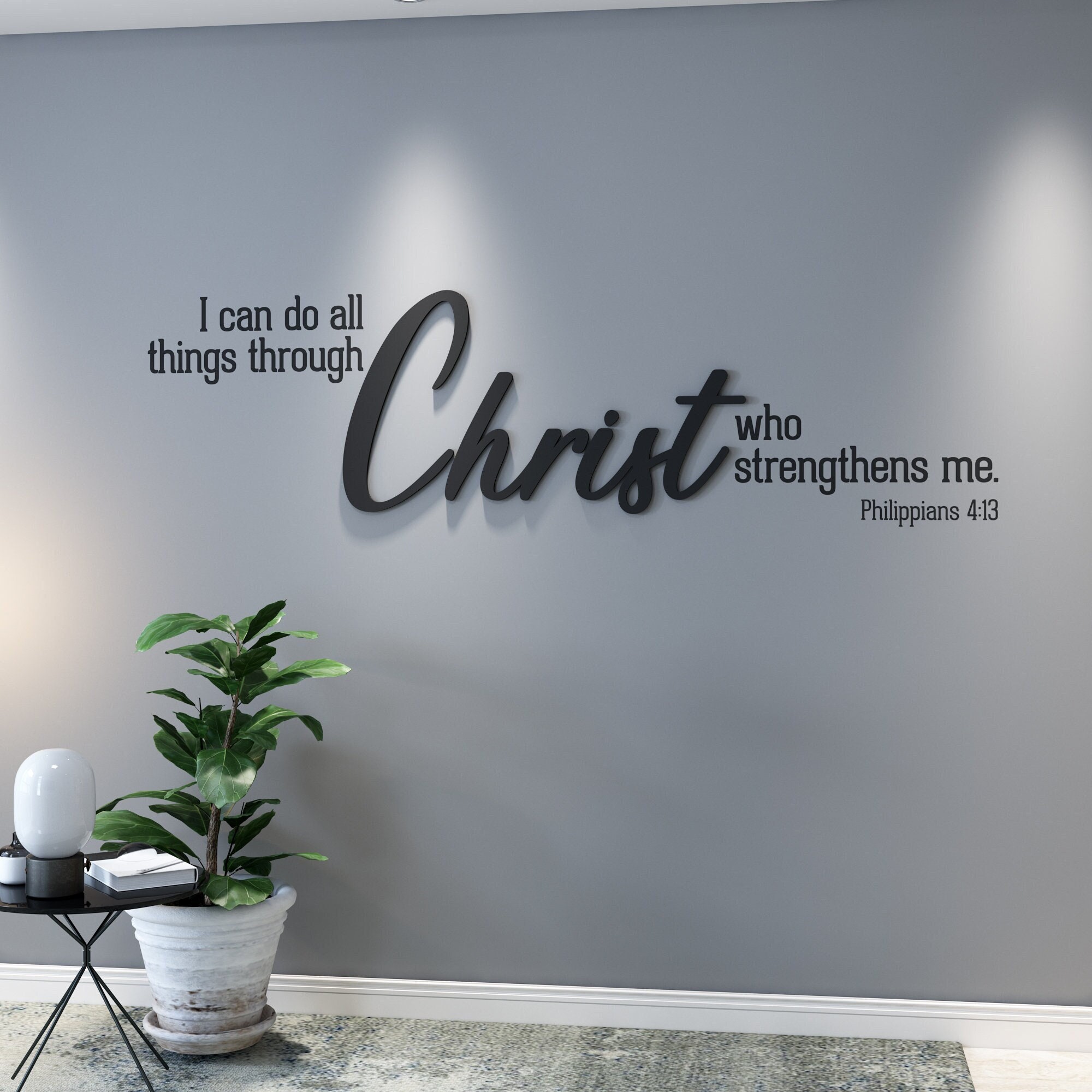 I Can Do All Things Through Christ, Religious Wall Sign, Christian Wall ...