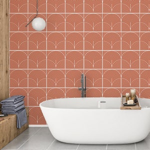 Red Zen Garden Tile Decals, Boho Raibow Tile Stickers, Peel & Stick ...