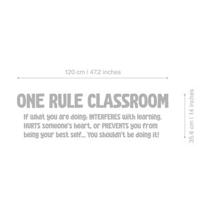 One Rule Classroom Wall Vinyl Decal, School Room Decor, Fun Wall Decor ...