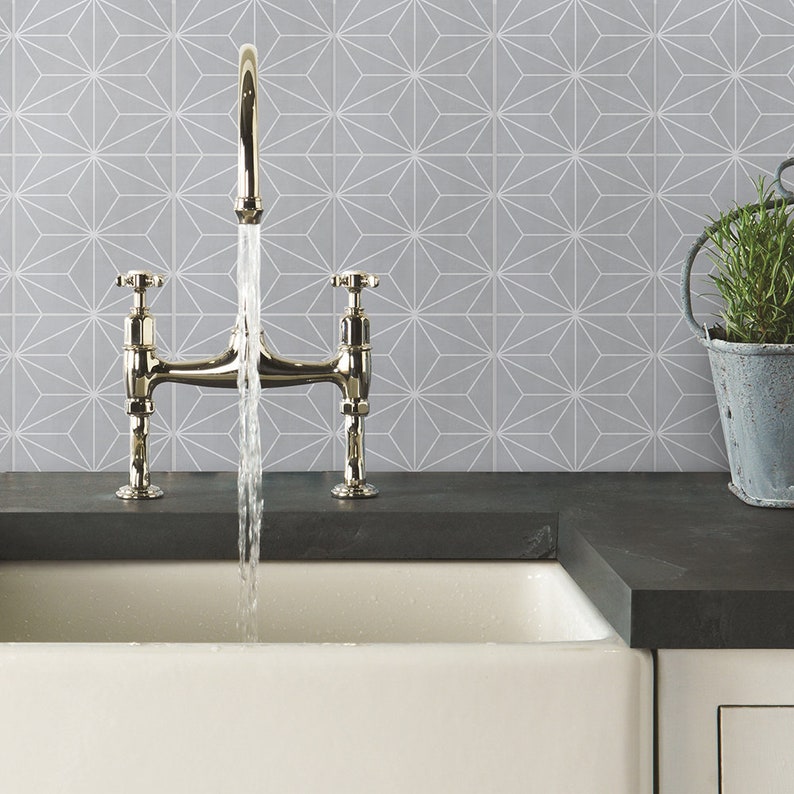 Art Deco Grey Tile Stickers Floor Decals Tiles for | Etsy