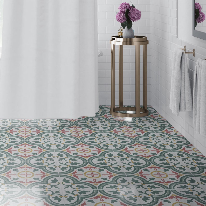 Florent Tile Sticker, Cement Tile Sticker for DIY Tiles, Home Makeover ...