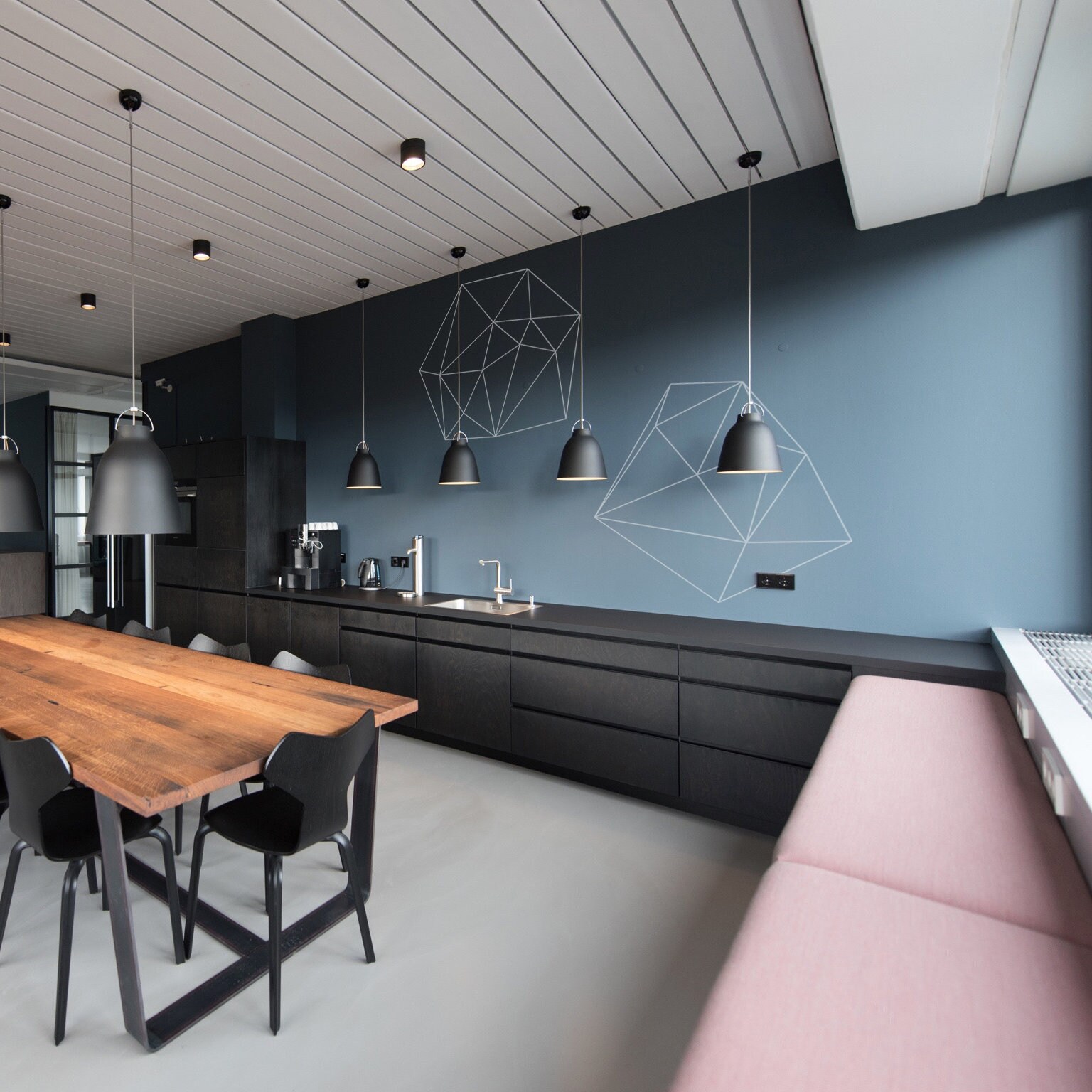 Geometric Outlines Mid Century Modern Wall Decals | Etsy