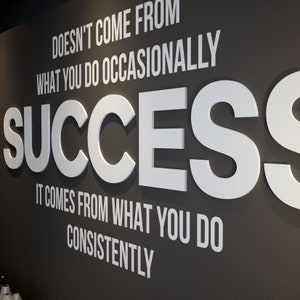 Success, Office Wall Art, Lettering 3D, Office Sign Wall Decal ...