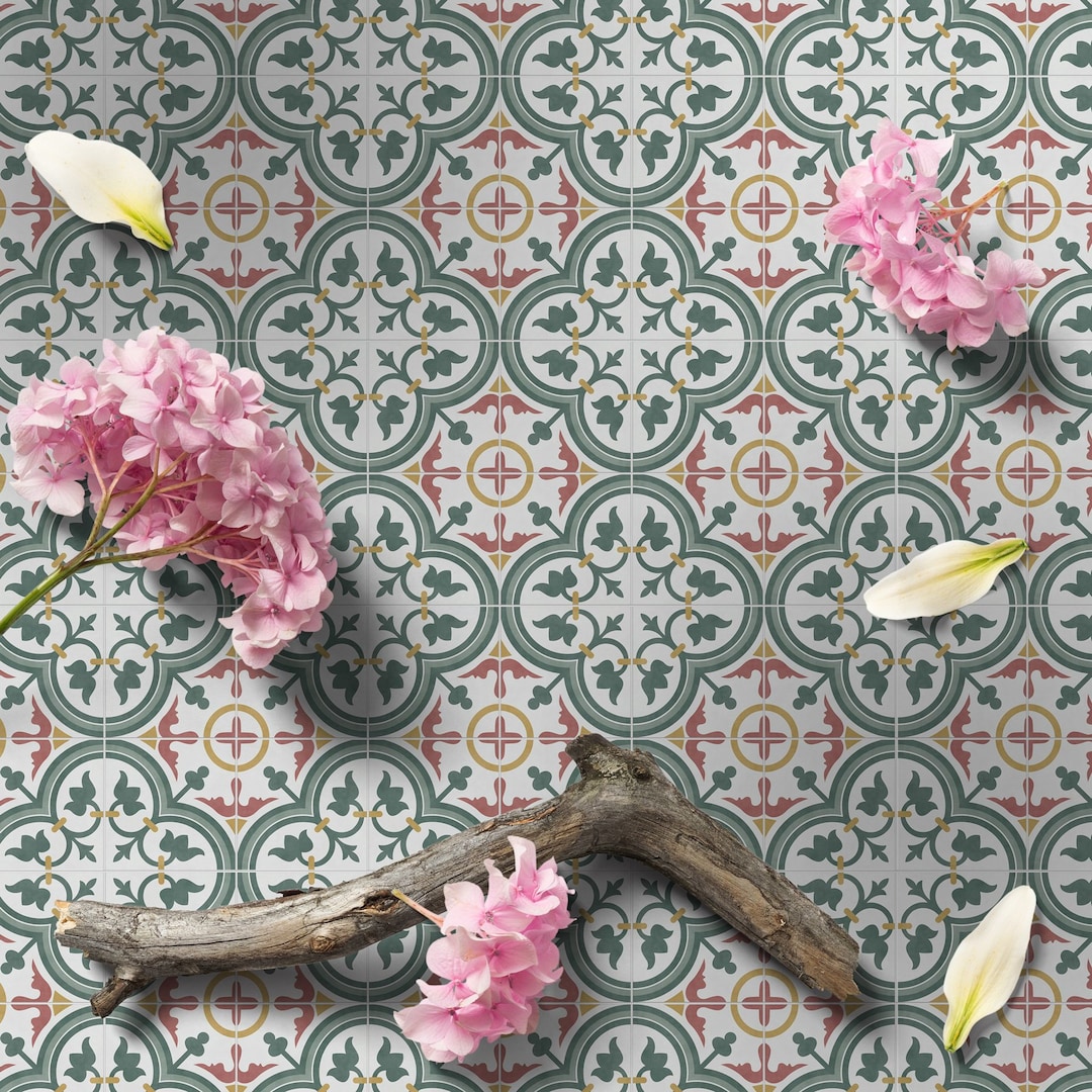 Florent Tile Sticker, Cement Tile Sticker for DIY Tiles, Home Makeover ...