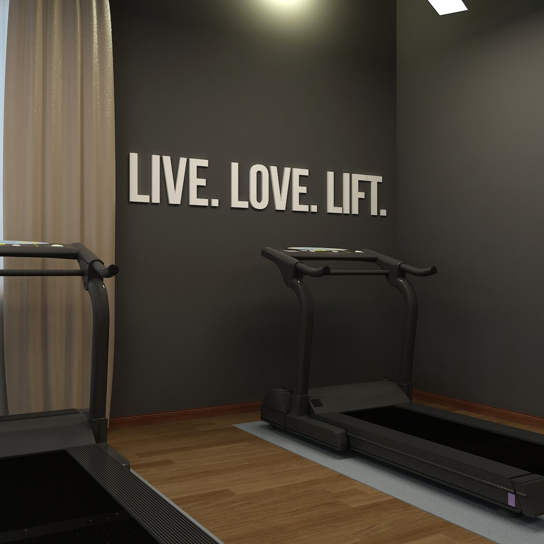 Live, Love, Lift, Gym Wall Art, Training Room Gym Quote, Fitness Wall ...