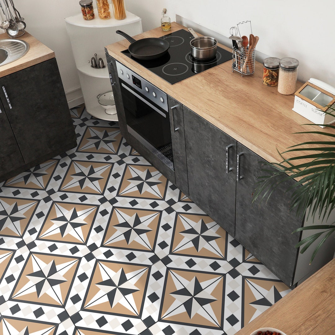 Larache Pattern Tile Stickers, Vinyl Waterproof Removable Sticker ...