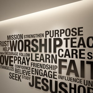 Worship Pray Love, Religious Wall Sign, Religious Wall Sign, Christian ...