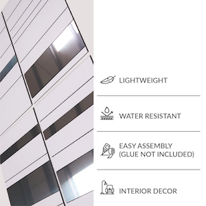 White and Silver Mirror Decorative Panels, 3D Wall Panels, Easy ...