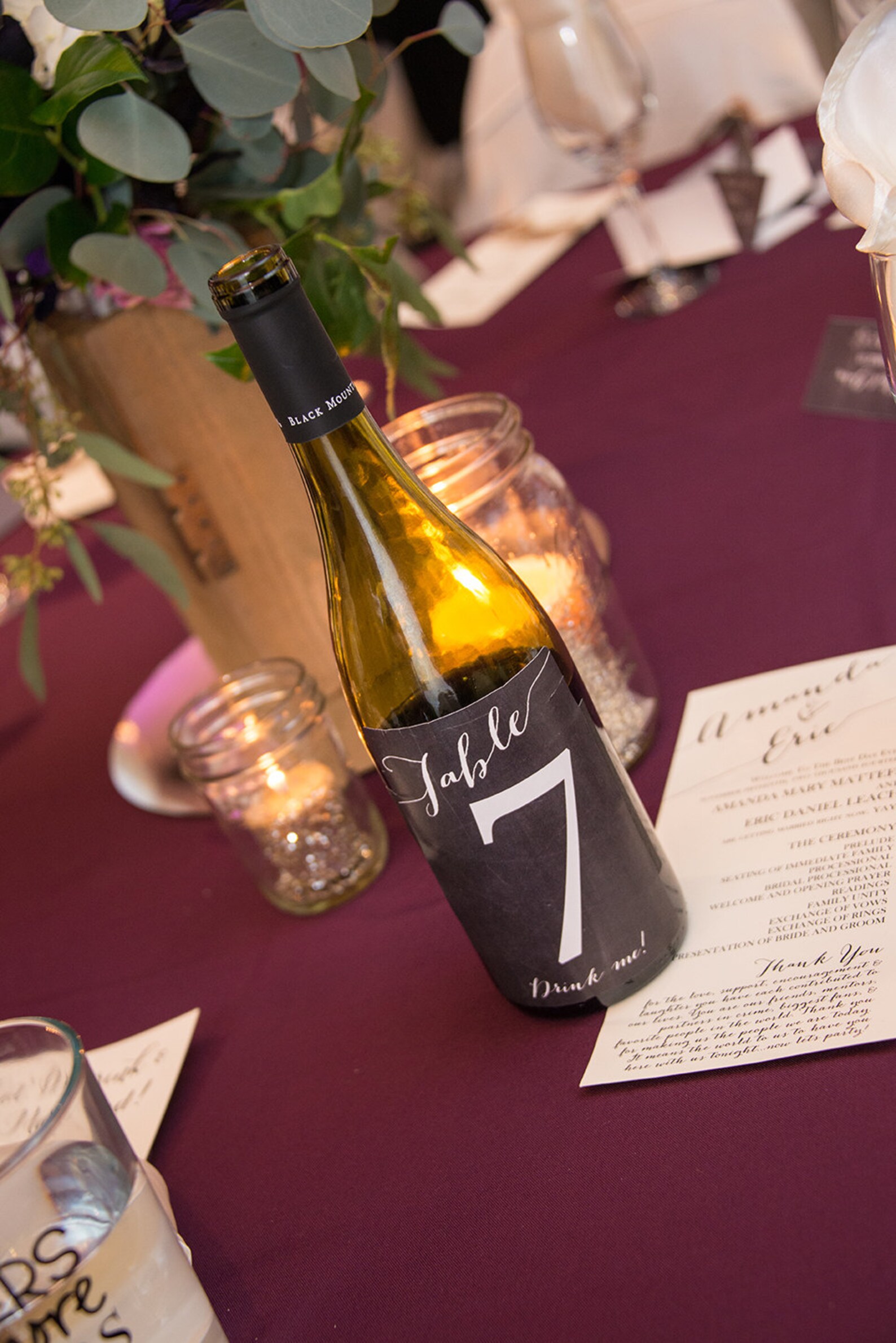 Table Number Wine Bottle Labels//table Numbers//wedding Reception ...