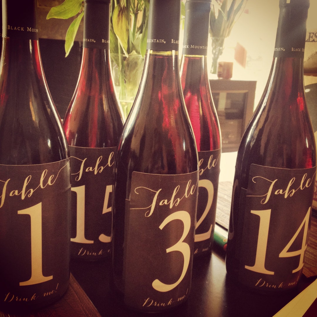 Table Number Wine Bottle Labels//table Numbers//wedding Reception ...