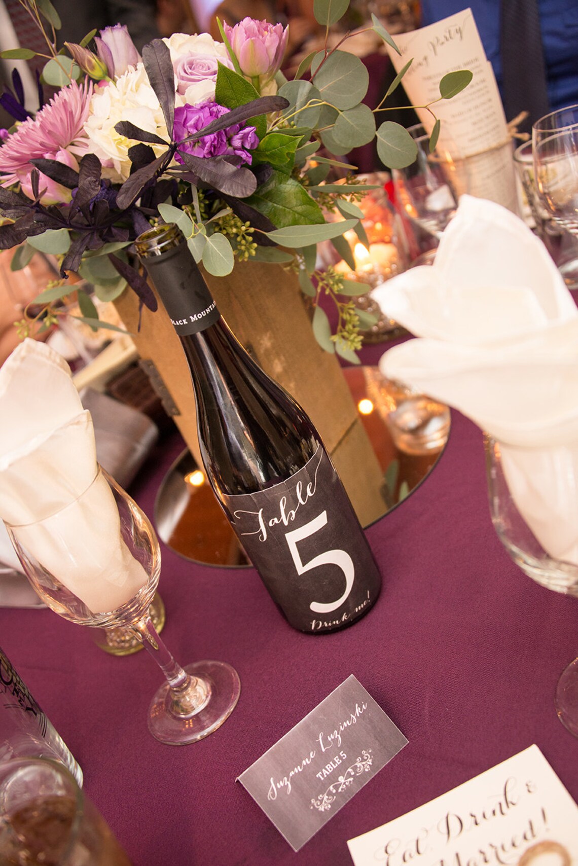 Table Number Wine Bottle Labels//table Numbers//wedding Reception ...