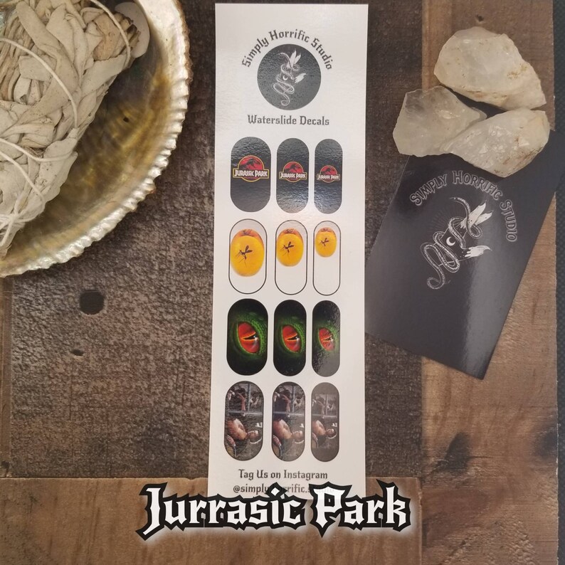Jurassic Park Waterslide Nail Decals - Etsy
