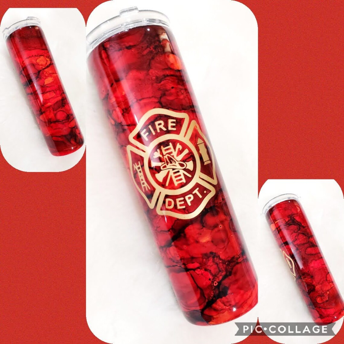 Fire Department Tumbler / Fire Effect Tumbler / 30 Oz Skinny - Etsy