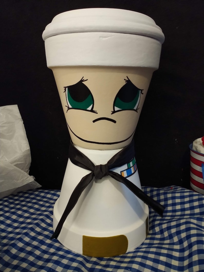 Navy Pot People - Etsy