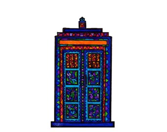 Stained glass tardis | Etsy