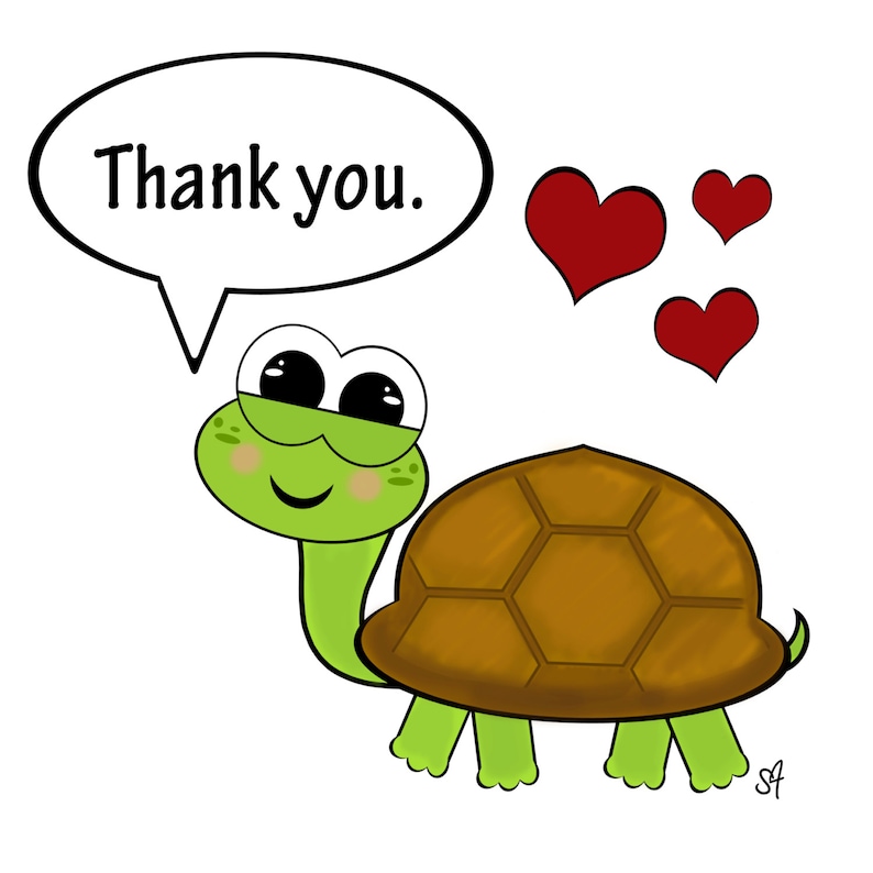 Turtles 4 Styles of Digital Cards 2 Birthday Thank You and | Etsy