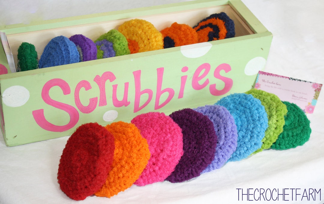 Crocheted Scrubby, Kitchen Scrubby, Body Scrubber, Exfoliator, Nylon ...