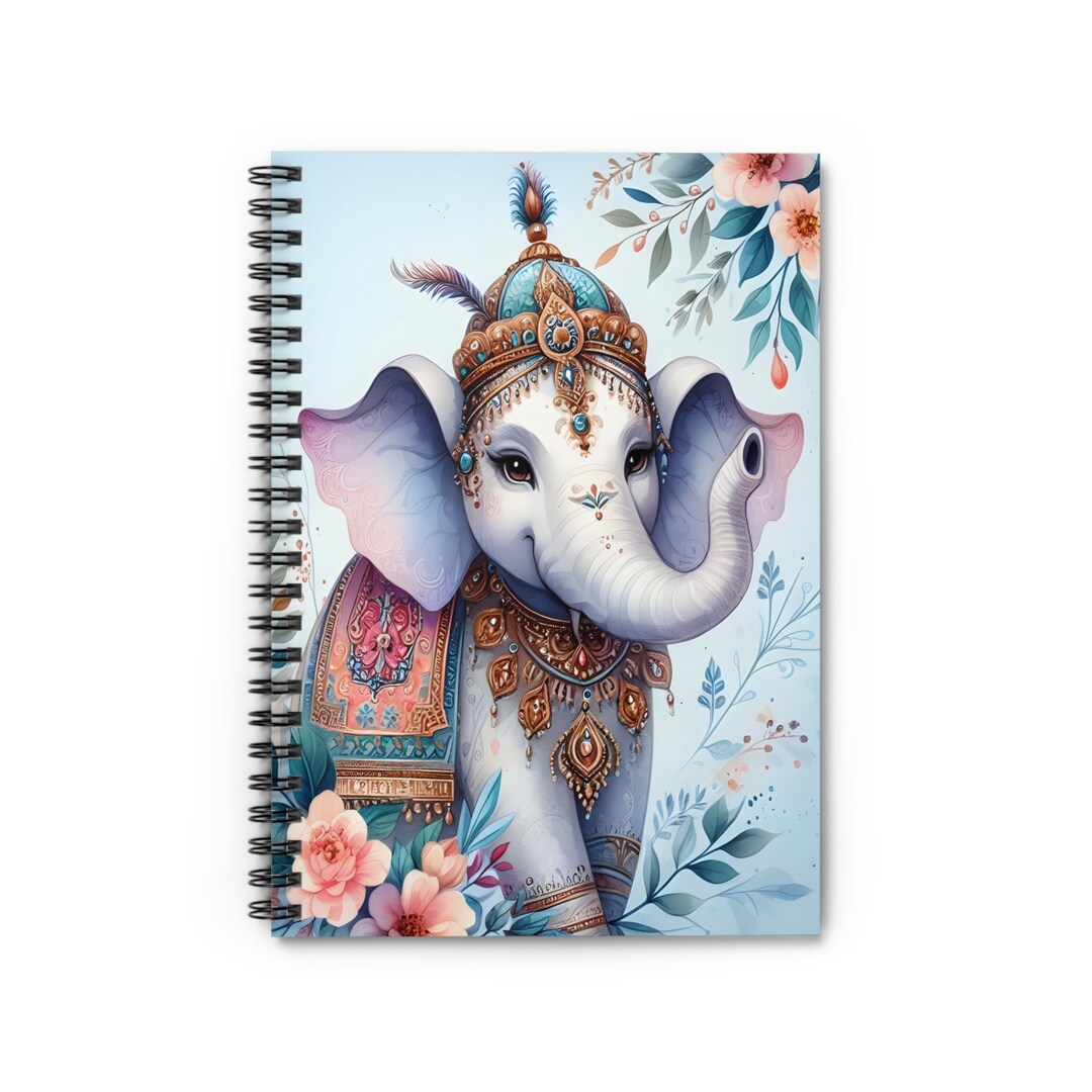 Elephant Spiral Notebook: Indian Style Ruled Line Journal - Etsy