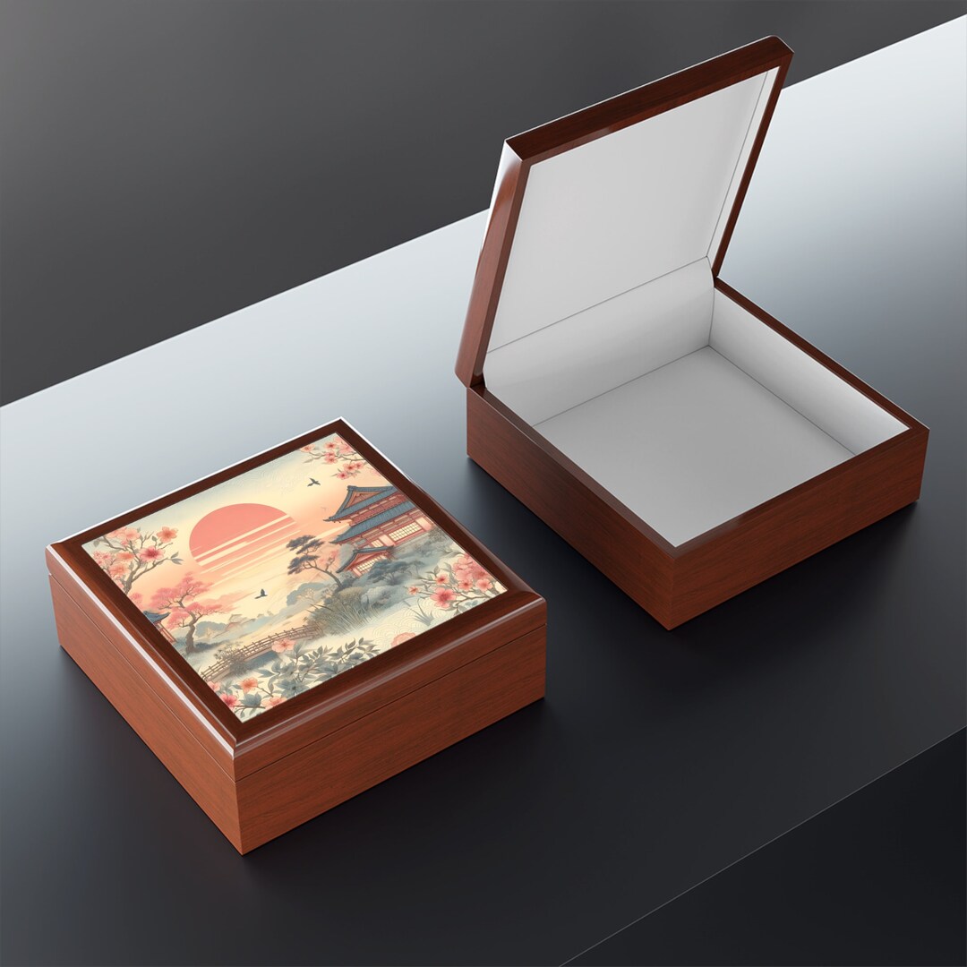 Japanese Style Jewelry Box. Jewelry Box With Sunset. Home Decor ...