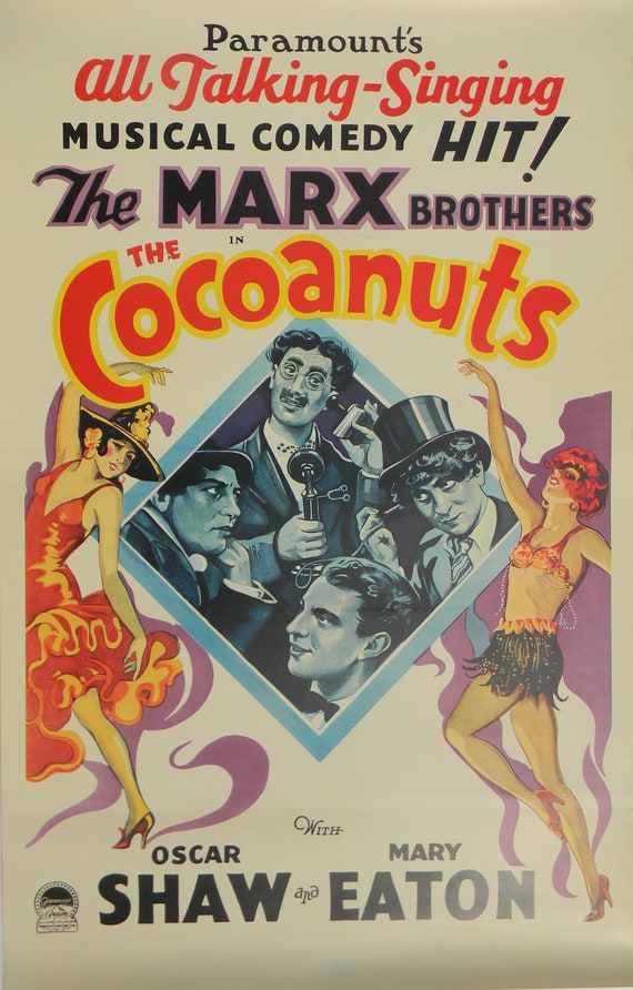 The Marx Brothers the Cocoanuts Vintage Lithograph - Etsy