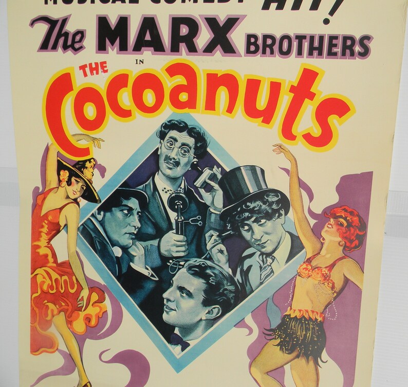 The Marx Brothers "the Cocoanuts" Vintage Lithograph Print on Heavy ...