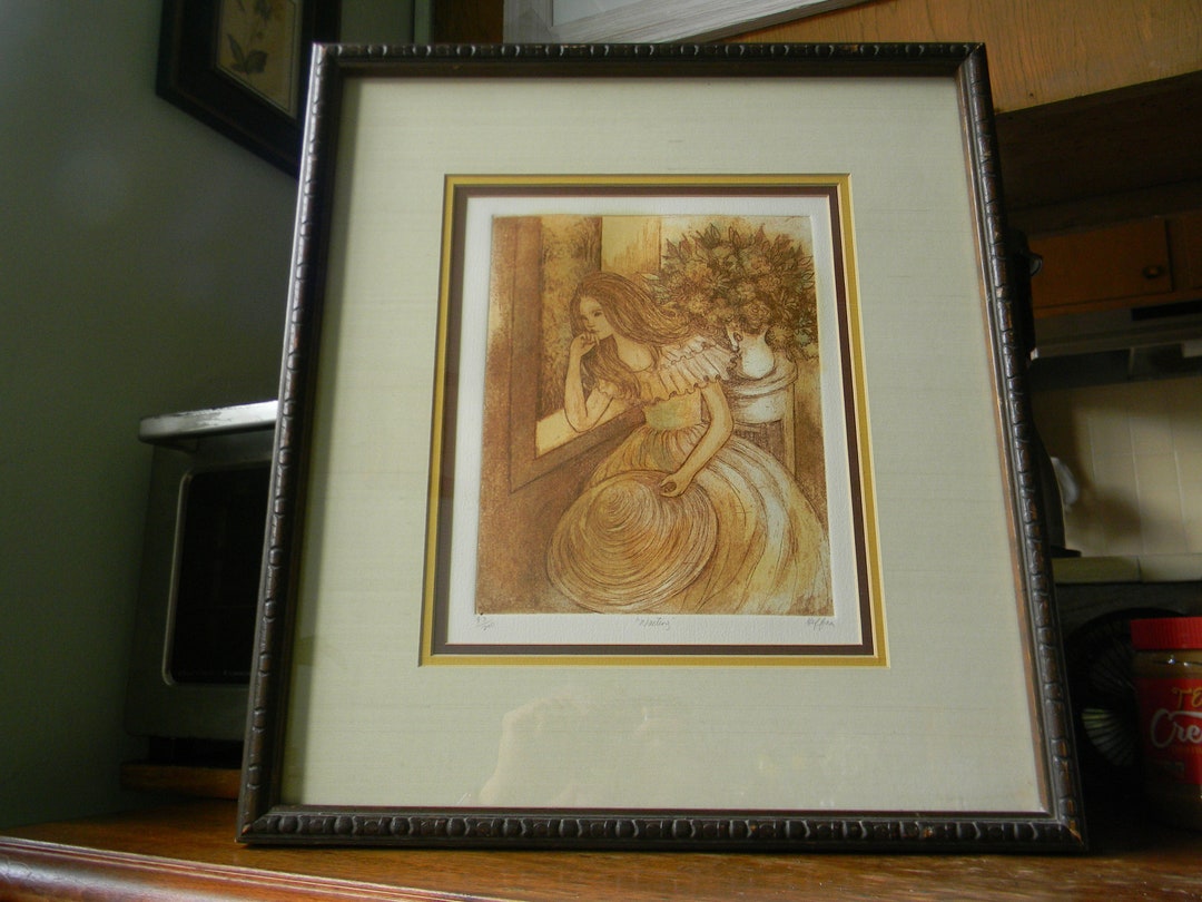 Heffner Waiting LE 97/200 Vintage Framed Color Etching by Patrician ...