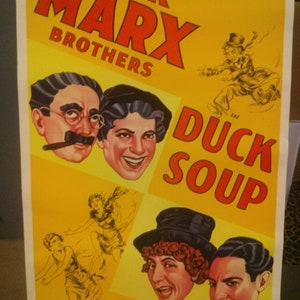 The Marx Brothers "duck Soup" Vintage Lithograph Print on Heavy Paper ...