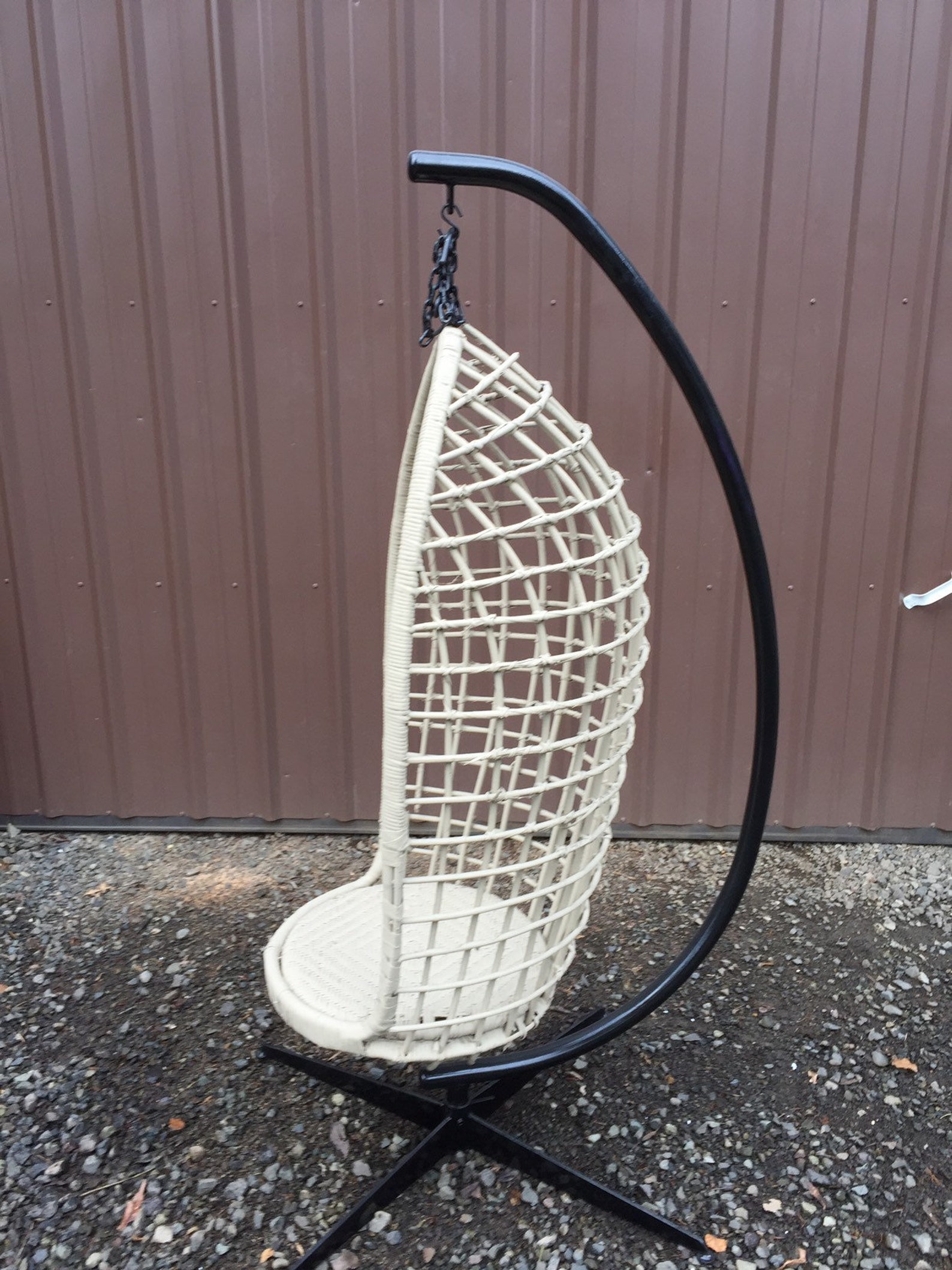 Original MCM Hanging Rattan Swing Chair With Original Frame. - Etsy