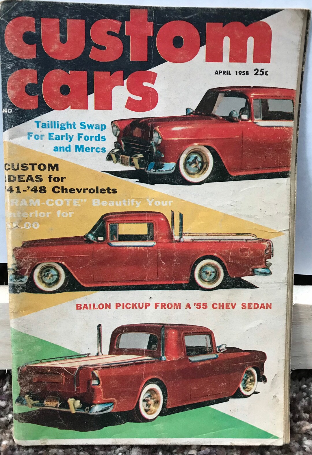 Custom Cars Magazine: April 1958, Taillight Swap, Chevrolet - Etsy