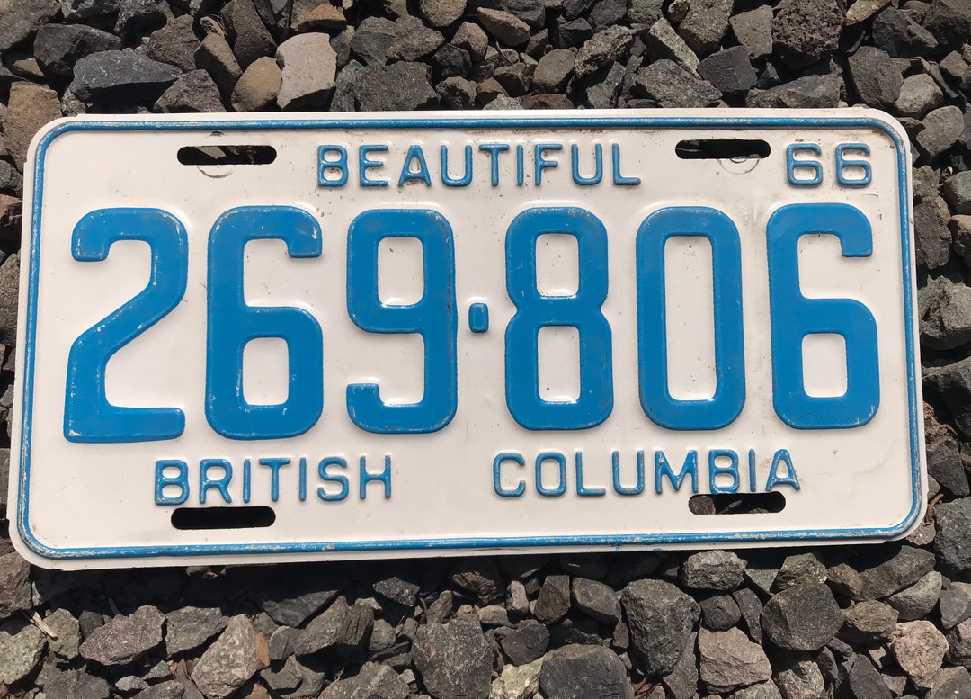 1966 Canada British Columbia License Plate. - Etsy