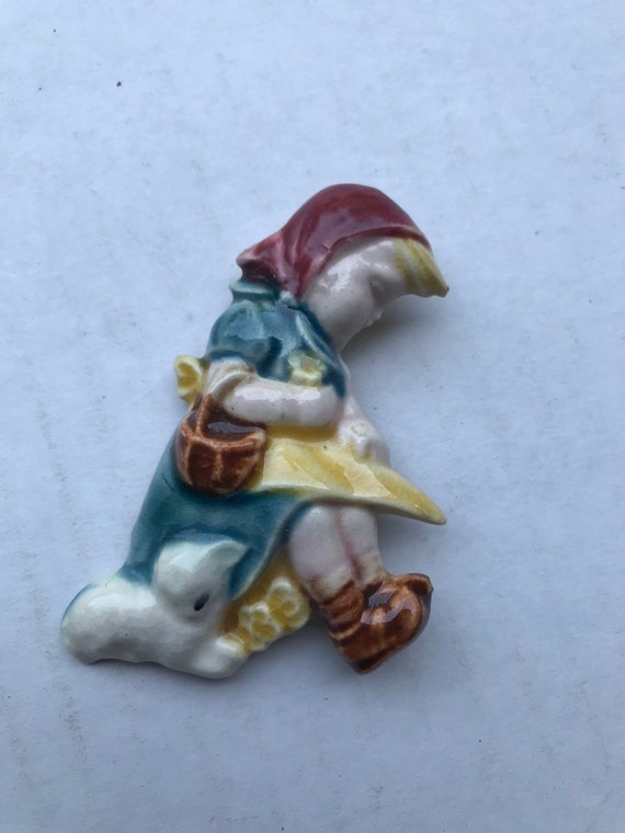 Antique 3” Ceramic Mary had a Little Lamb Lapel Pin. … - Gem