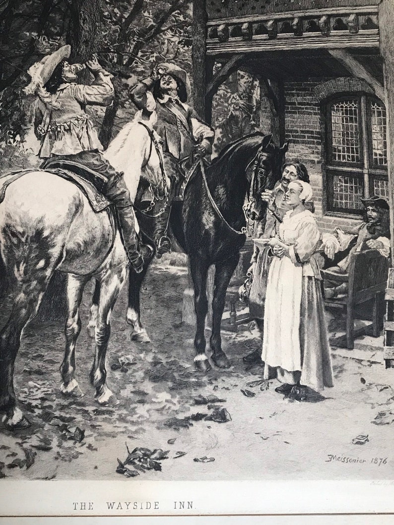 Jean-Louis Ernest Meissonier The Roadside Inn Etching c.1876 | Etsy