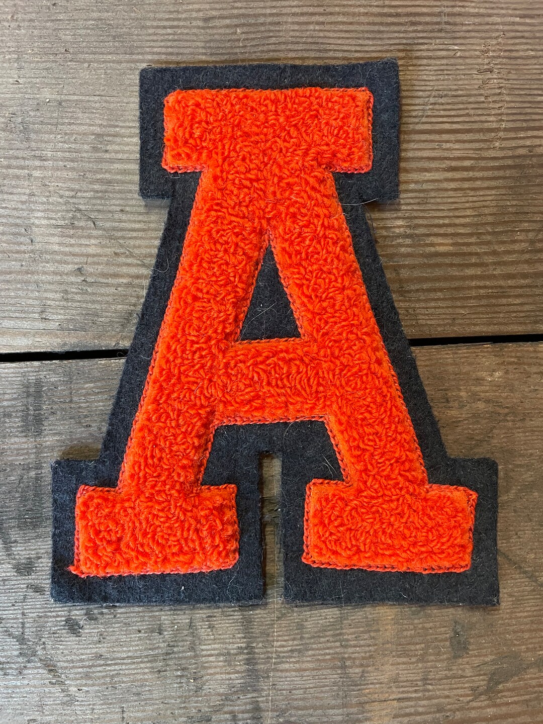 Large Varsity Letter Chenille Felt Patch 5.3/8 Orange/ Black NOS New Never Attached - Etsy