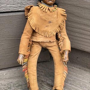 Vintage Iroquois Chief Dekanawida Doll: Native American Leather Outfit ...