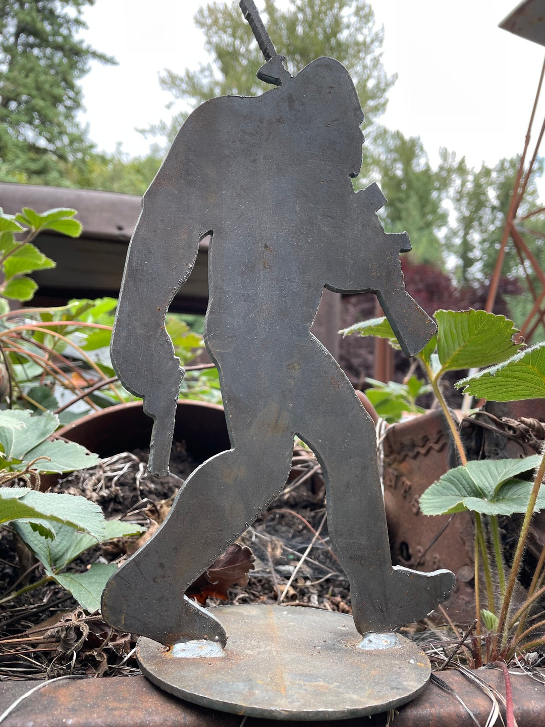 Armed Bigfoot Sasquatch Cut Out on Stand Made in the USA. Solid US ...